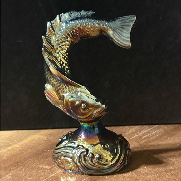 Fenton | Art | Vintage Fenton Carnival Glass Fish Trout | Poshmark
